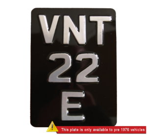 Black & Silver Pressed Metal Embossed 3 Row Bike Plate | Scooterbox ...