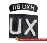 Black & Silver Pressed Metal Embossed 3 Row Bike Plate | Scooterbox ...